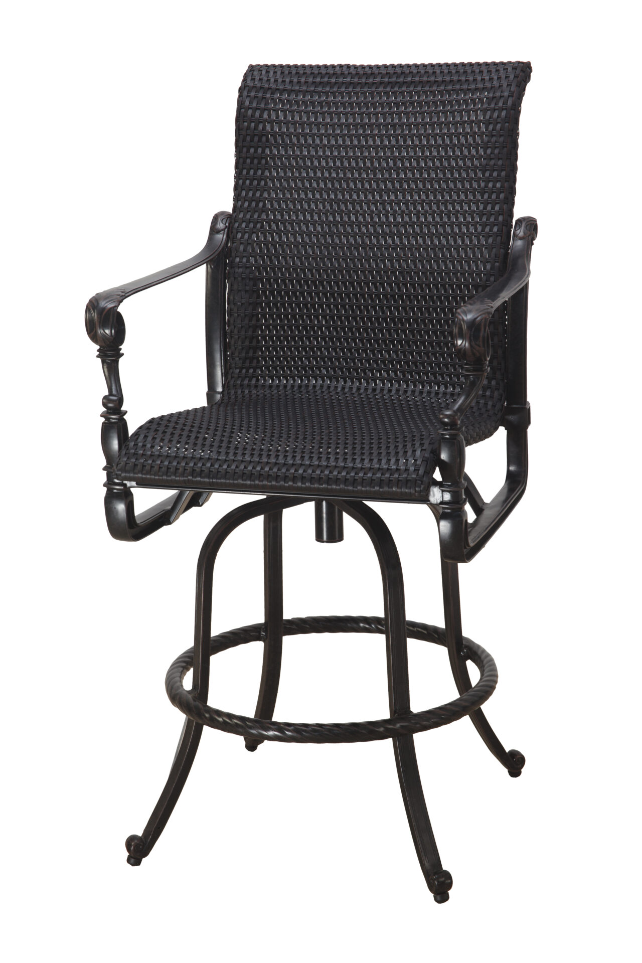 Grand Terrace Woven Swivel Bar Stool from Gensun | Pool City Grand Terrace Woven Swivel Bar Stool from Gensun | Pool City